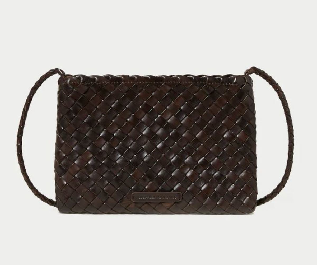 Loeffler Randall Marison Flat Woven Crossbody - Chocolate | Garmentory
