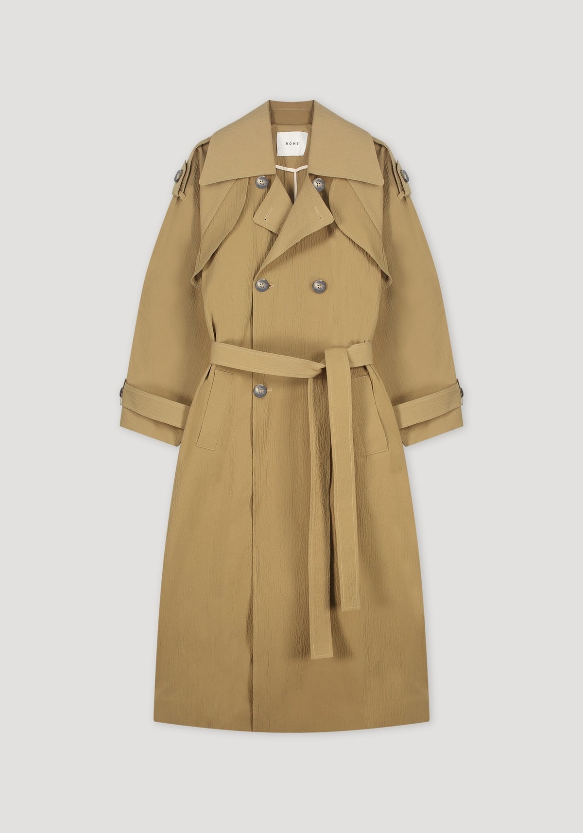 Rohe Textured Trench Coat - Dull Gold | Garmentory