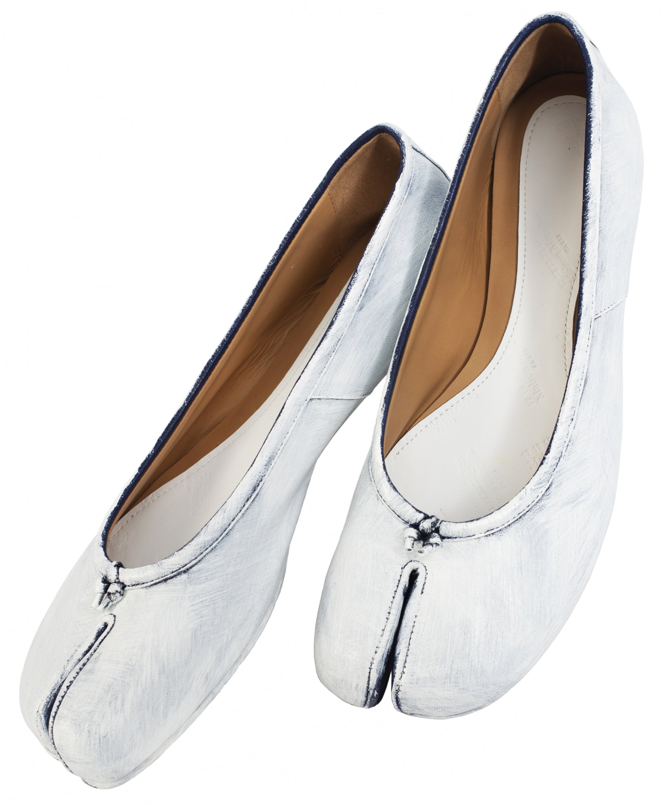 Maison Margiela Tabi Ballerina Leather Flats - White | Garmentory