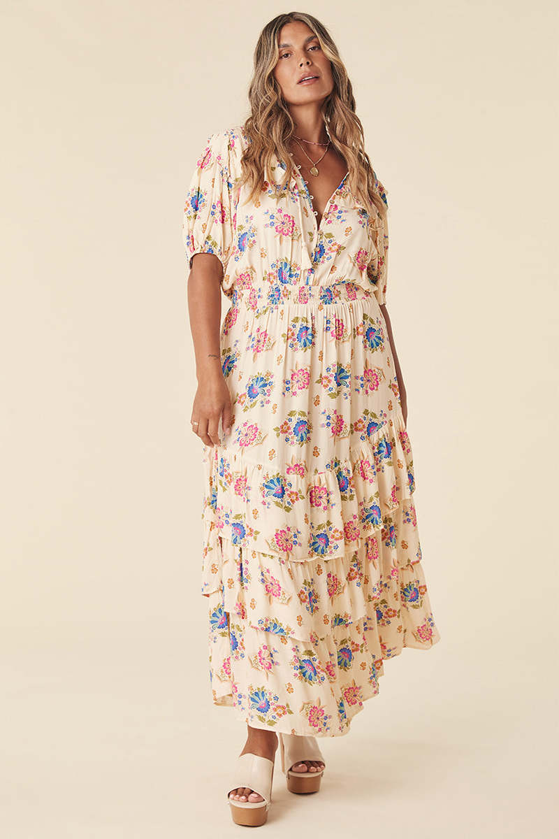 SPELL & THE GYPSY COLLECTIVE Solstice Ruffle Gown - Cream | Garmentory