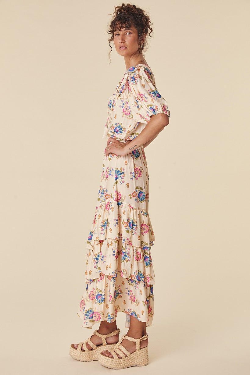 SPELL & THE GYPSY COLLECTIVE Solstice Ruffle Gown - Cream | Garmentory