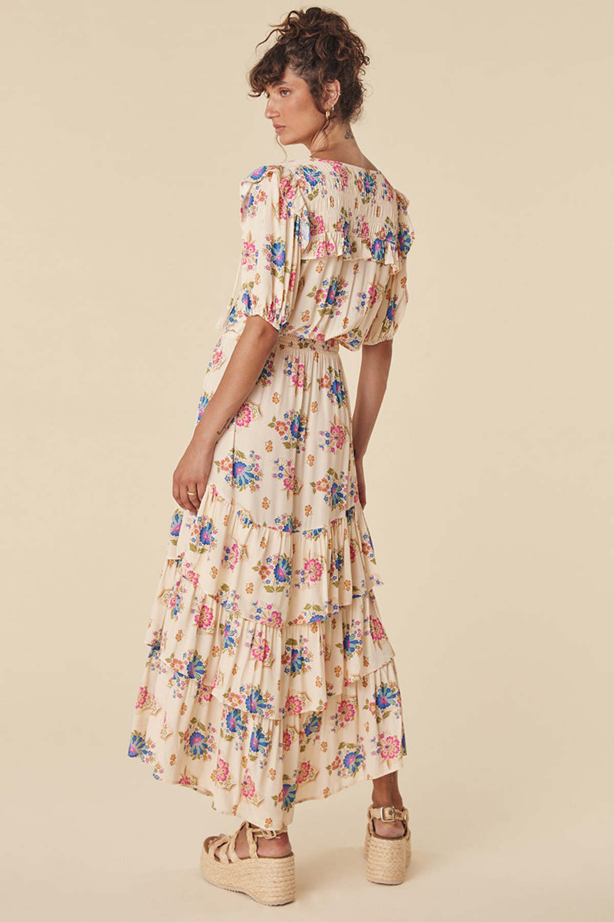 SPELL & THE GYPSY COLLECTIVE Solstice Ruffle Gown - Cream | Garmentory