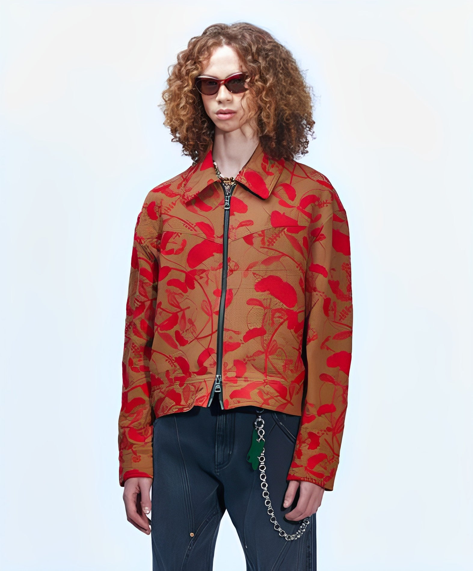 ANDERSSON BELL Flower Embroidery Zip-Up Jacket - Beige | Garmentory