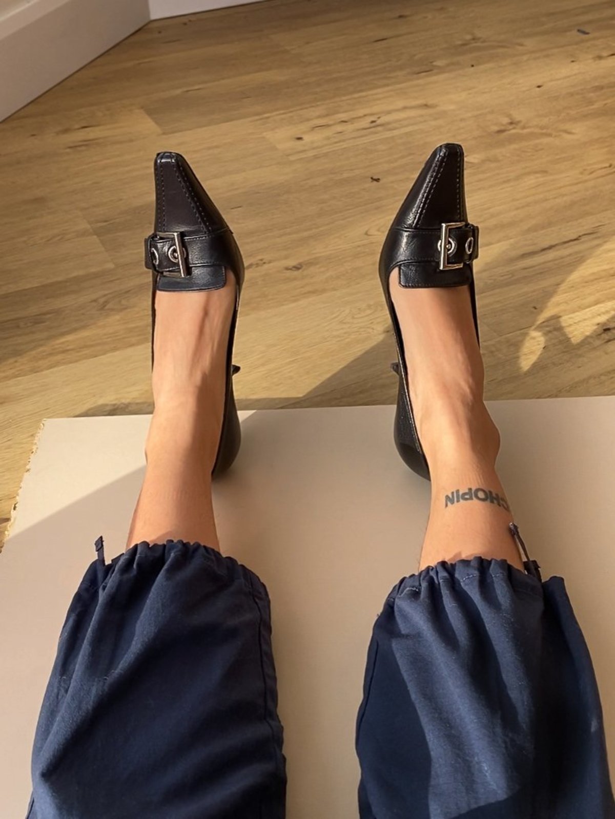 Leather Crown Prada Buckle D’orsay Kitten Heel | Garmentory