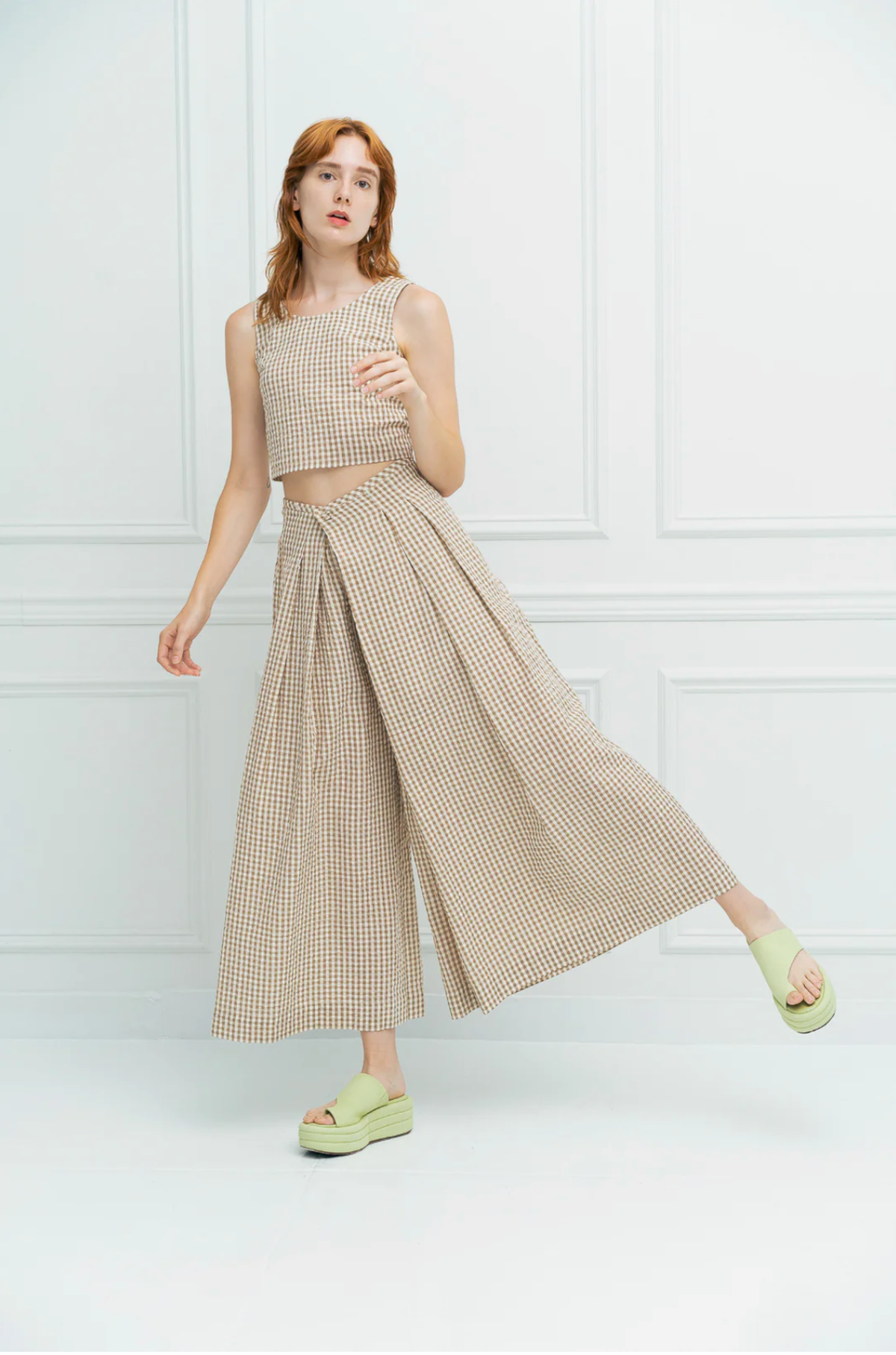 RUJUTA SHETH Frida Pants - Fawny Chex | Garmentory