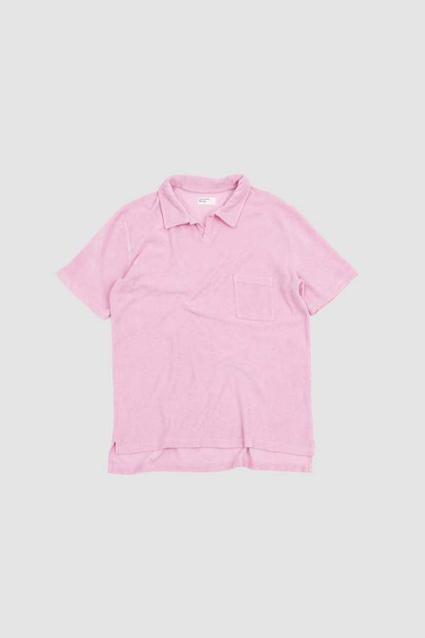 Universal Works Light Weight Terry Vacation Polo - Pink | Garmentory