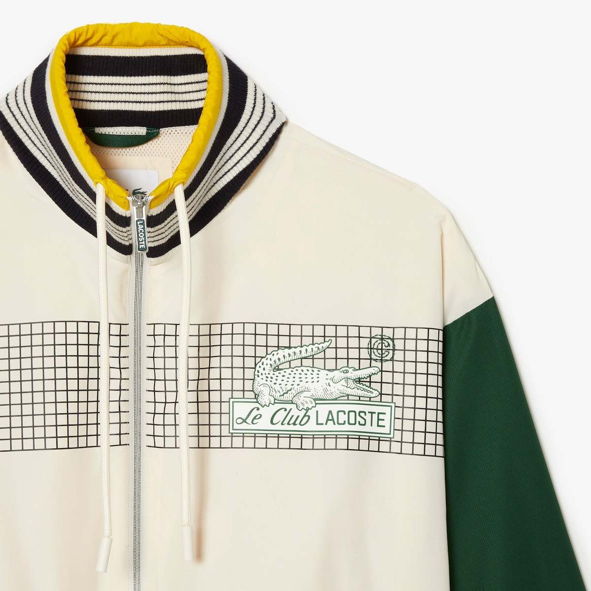 Lacoste Recycled Polyester Track Jacket - White Green | Garmentory