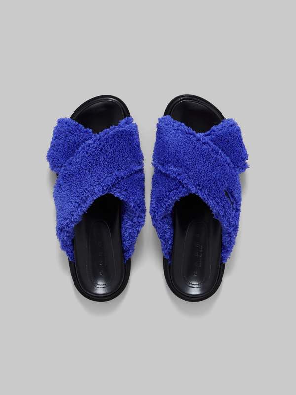 Marni Terry Slide Sandal - Blue | Garmentory