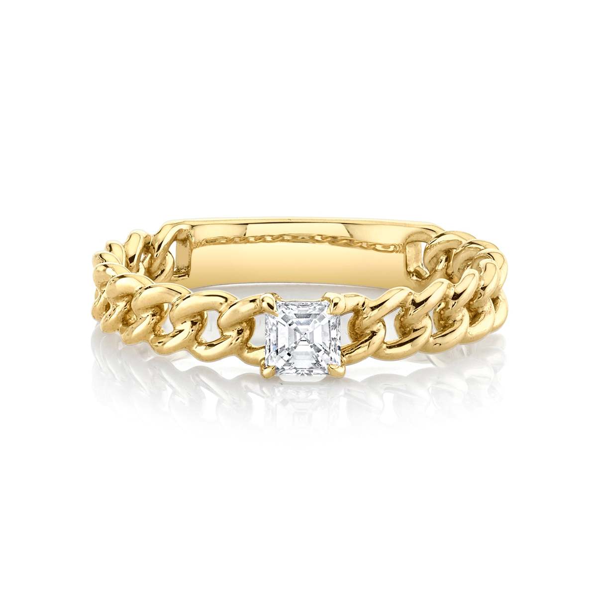 Anita Ko Asscher Cut Diamond Chain Link Ring | Garmentory