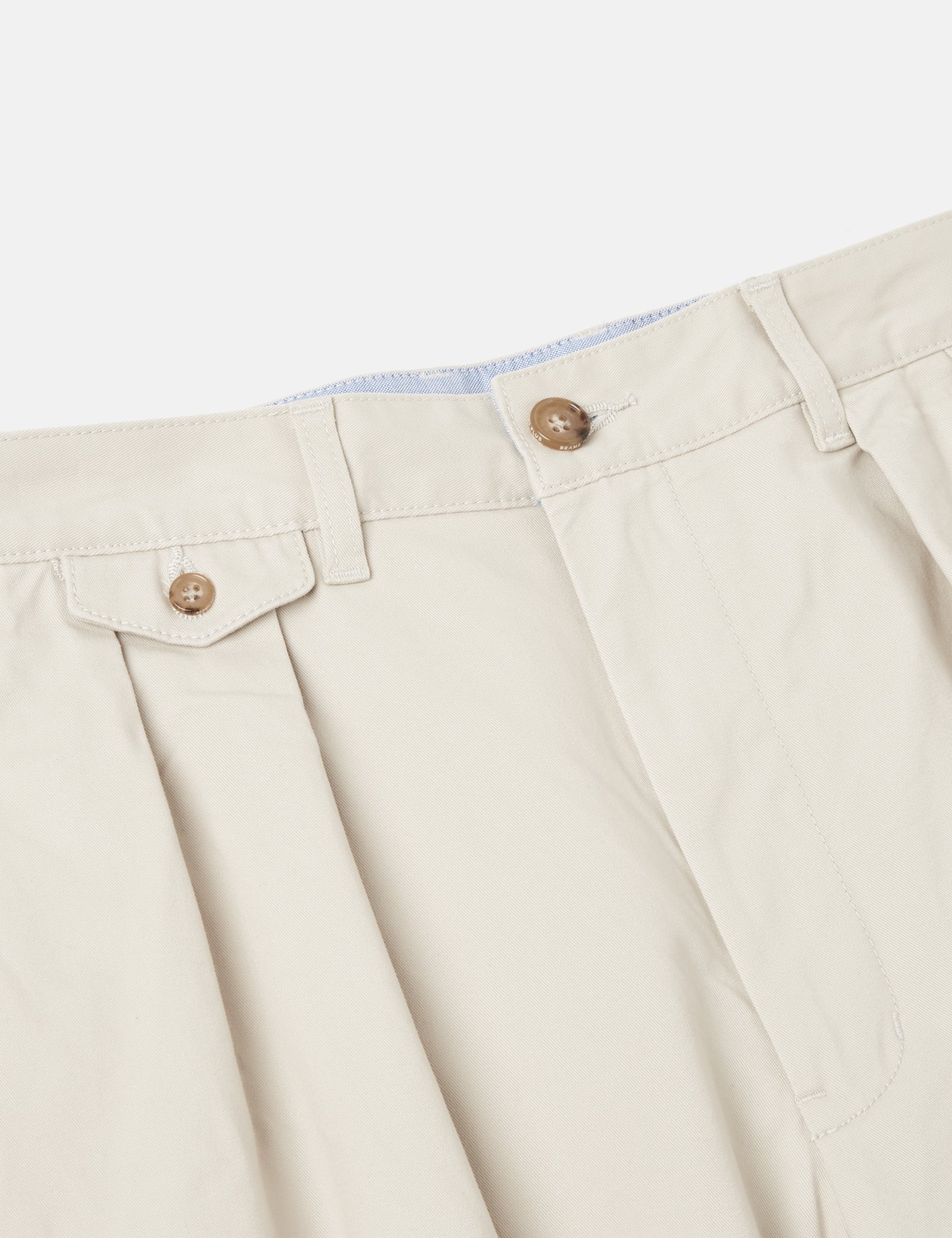 Beams Plus 2 Pleat Twill Trousers - Cement Grey | Garmentory