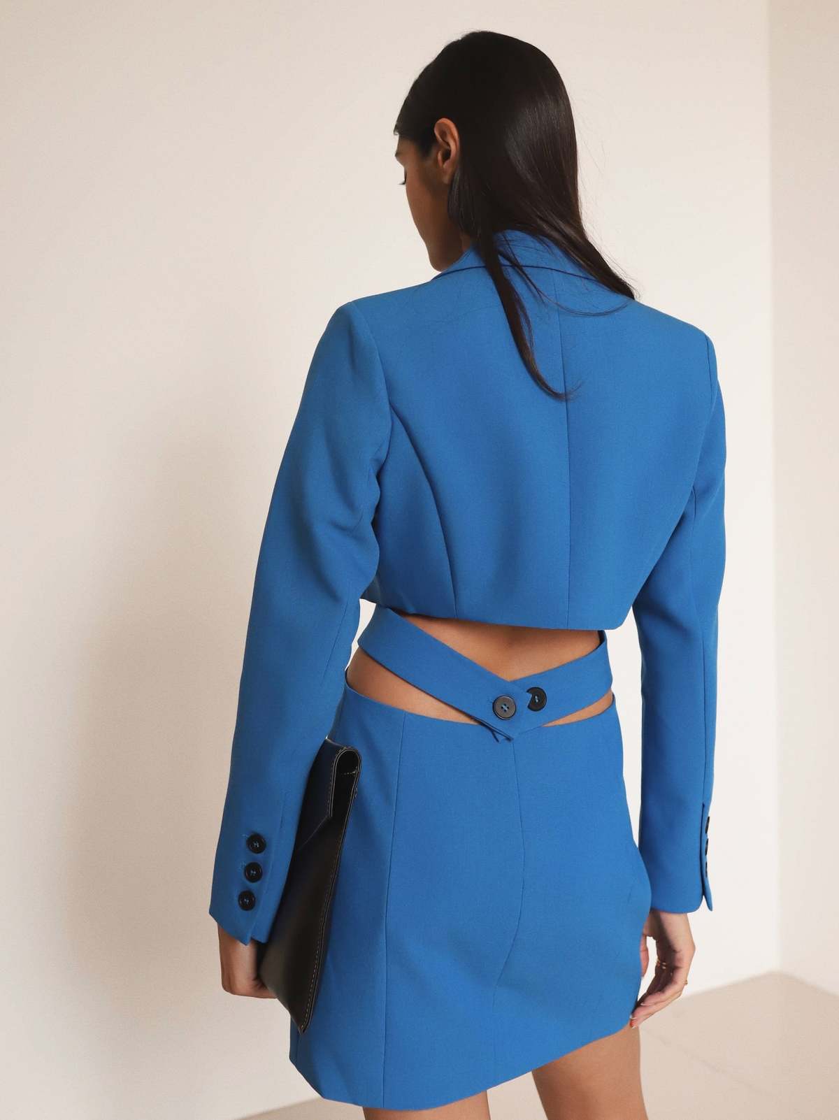 LUCY PARIS Open Back Blazer Dress - Blue | Garmentory