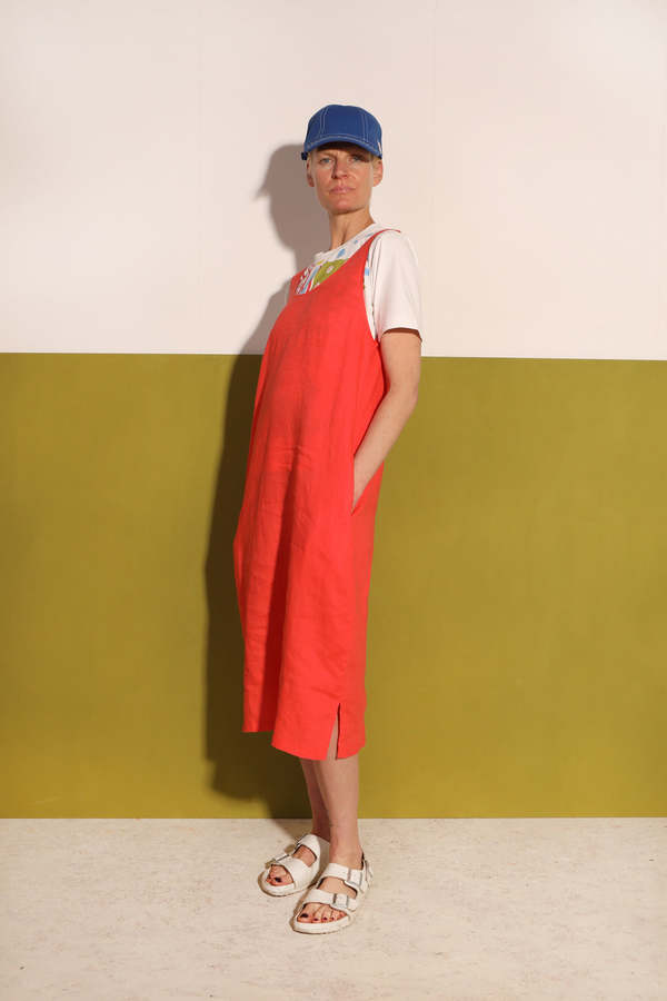 L.F.Markey Basic Linen Shift Dress - Vermillion | Garmentory