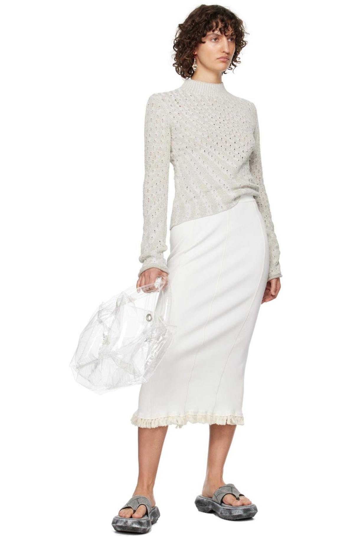 Acne Studios Gray Mock Neck Sweater - Pale gray | Garmentory