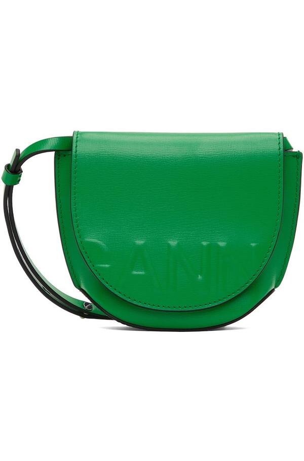 GANNI Nano Banner Saddle Bag - Kelly Green | Garmentory
