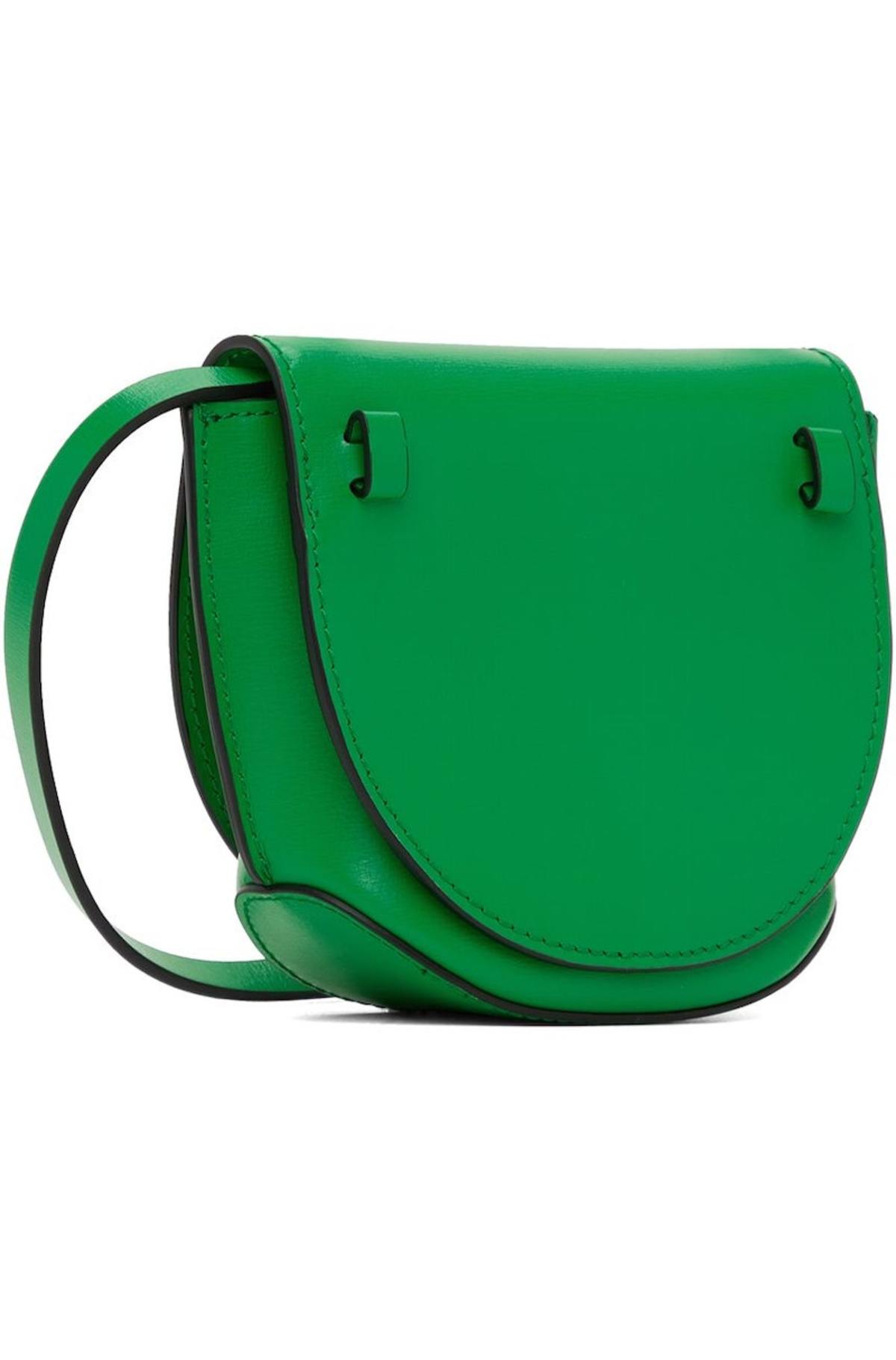 GANNI Nano Banner Saddle Bag - Kelly Green | Garmentory