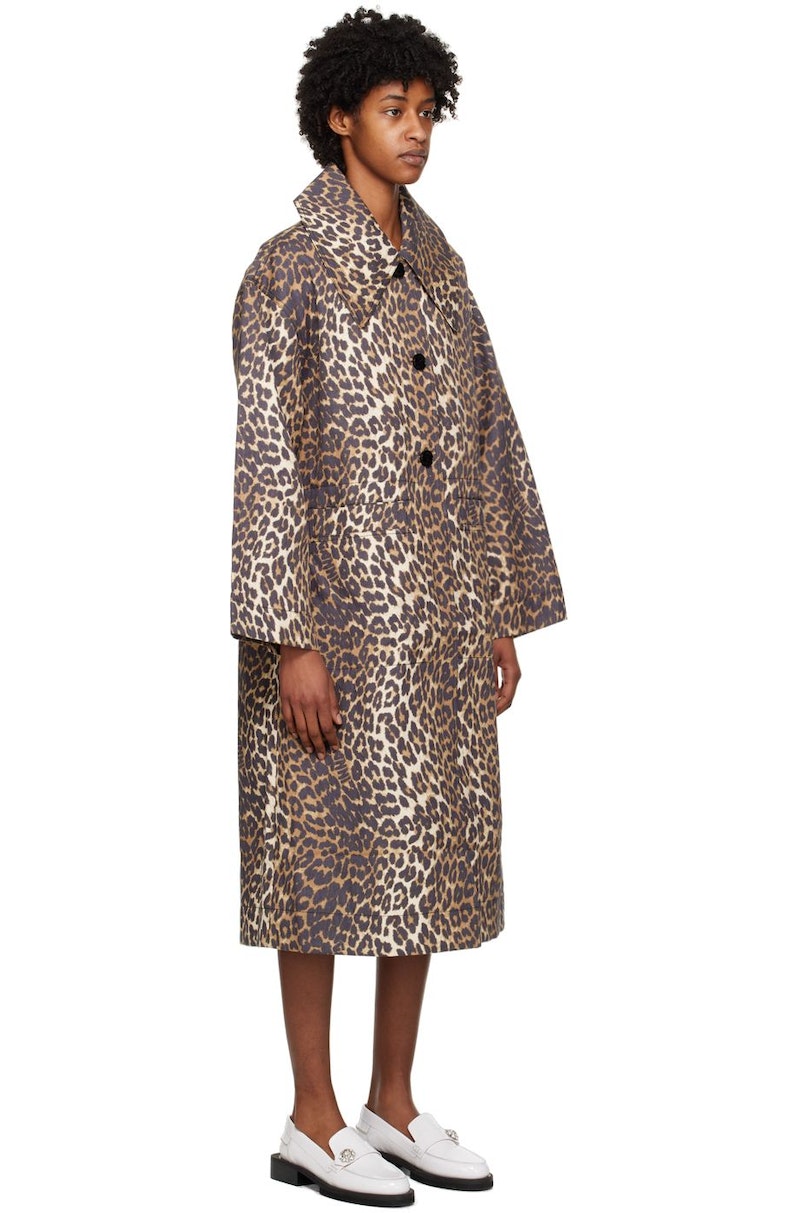 GANNI Coat - Brown Leopard | Garmentory