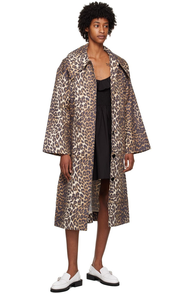GANNI Coat - Brown Leopard | Garmentory