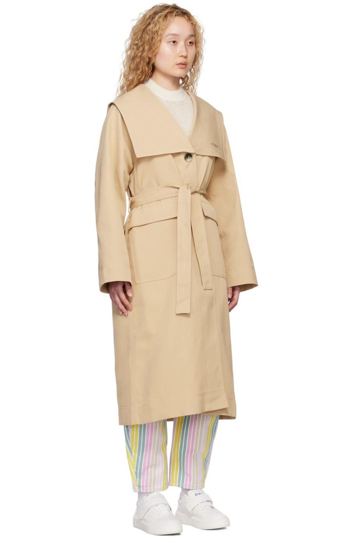GANNI Oversized Trench Coat - Pale Khaki | Garmentory