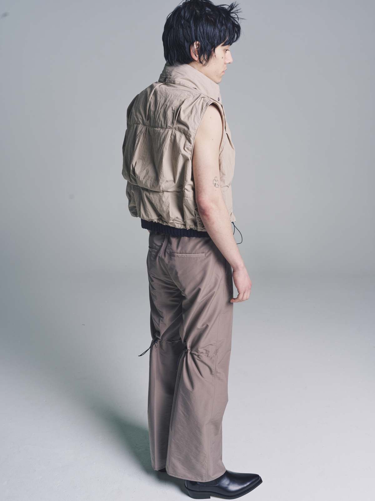 Our Legacy Metallic Parachute Poplin Cropped Exhale Puffa Vest - Sand ...