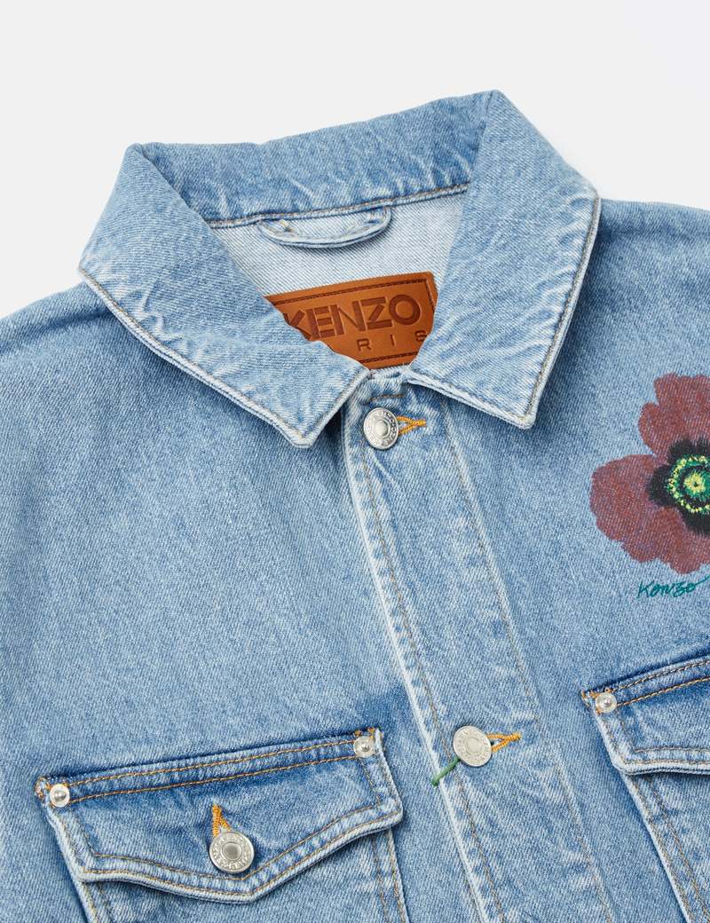 Kenzo Poppy Denim Jacket - Sky Blue | Garmentory