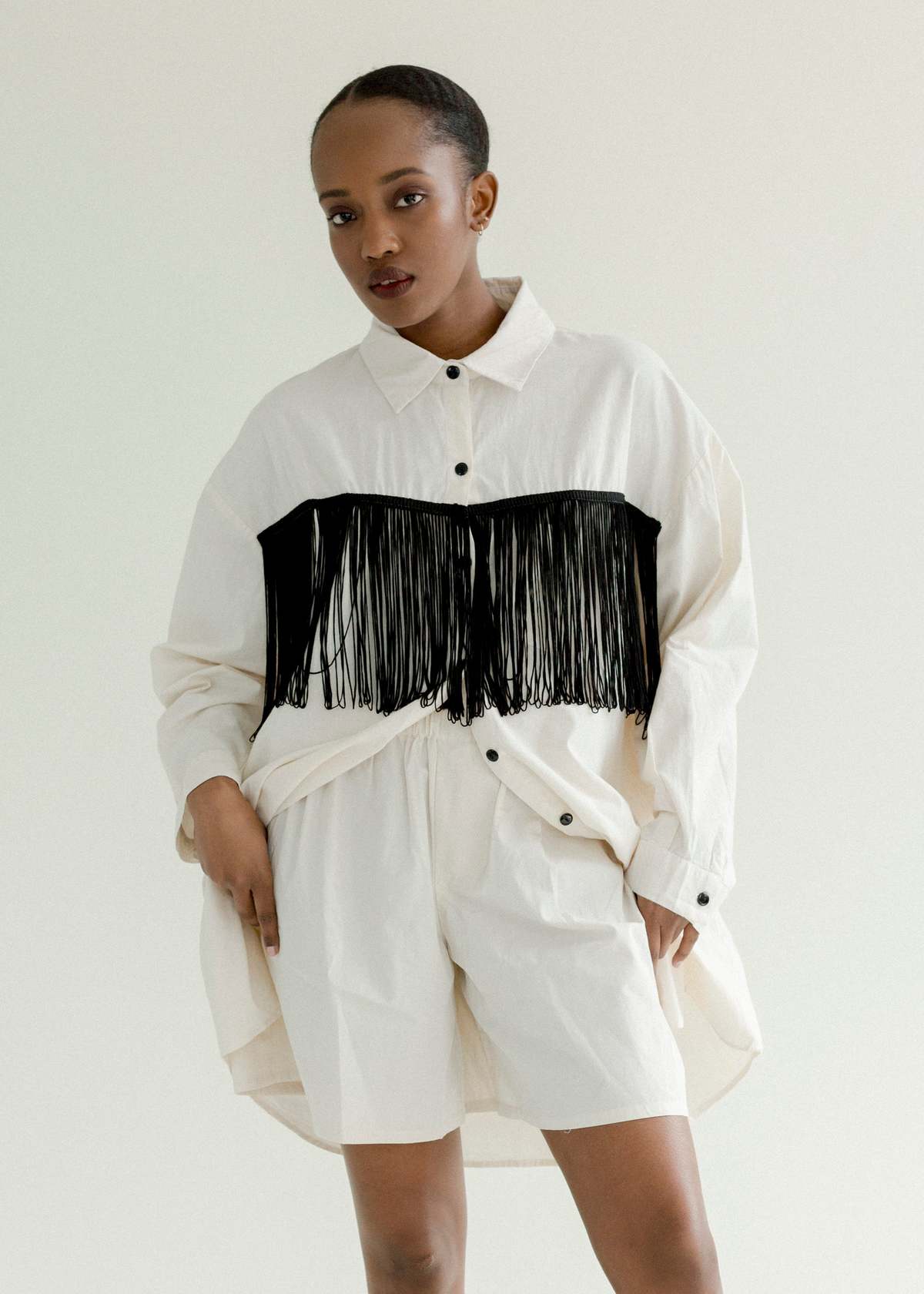 Et Tigre Riley Fringe Blouse - Cream | Garmentory