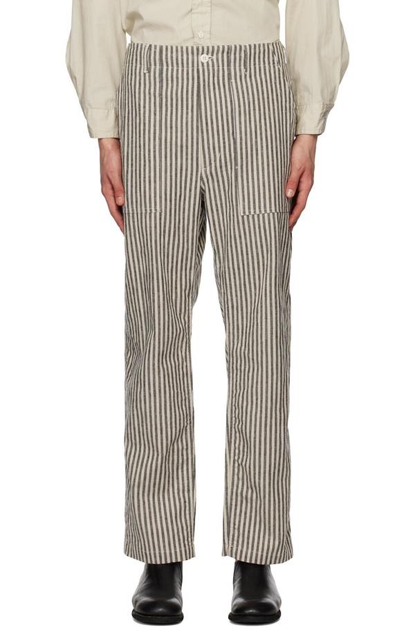 Engineered Garments Striped Trousers - Black/Off White | Garmentory