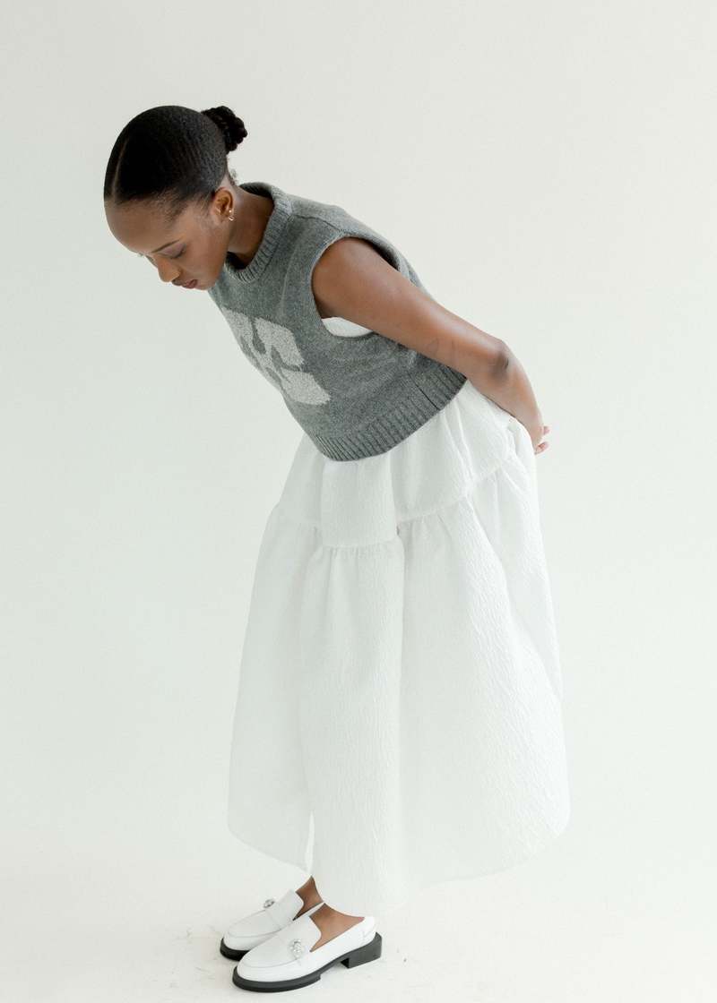 Ganni Graphic Cropped Vest - High Rise | Garmentory