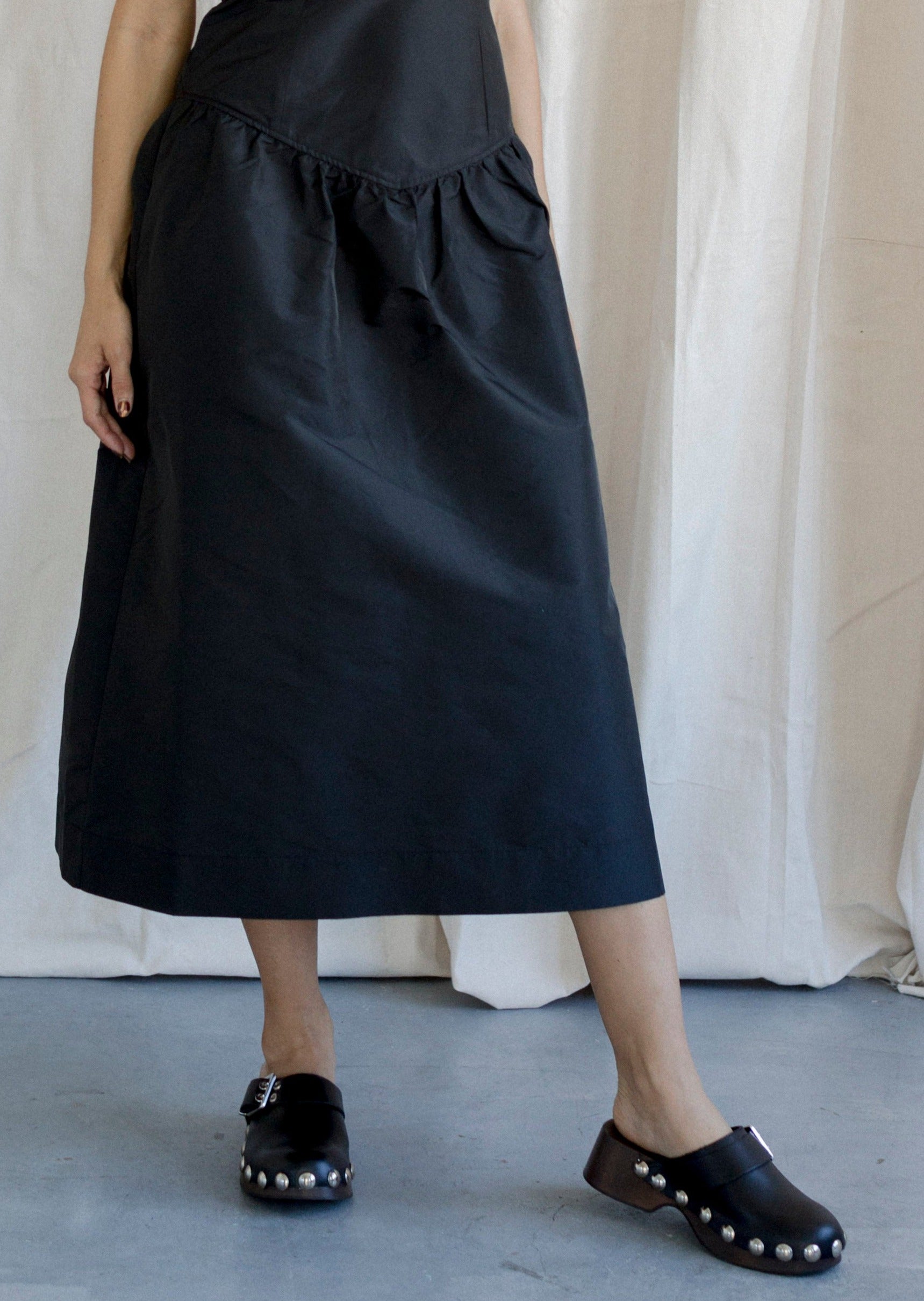 Ganni Studded Leather Clog - Black | Garmentory