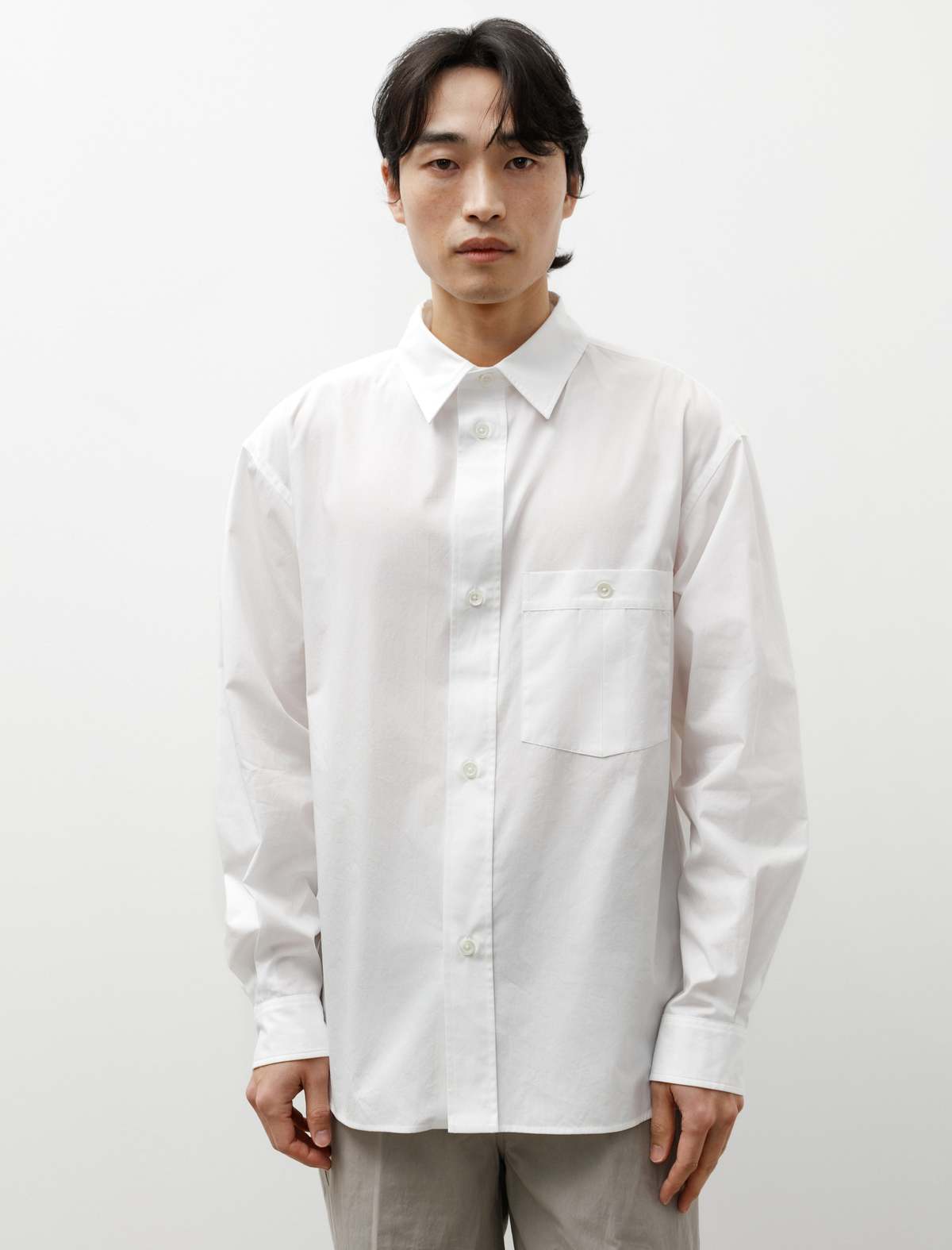 Margaret Howell Inverted Pocket Shirt Tumbled Cotton - Off White ...