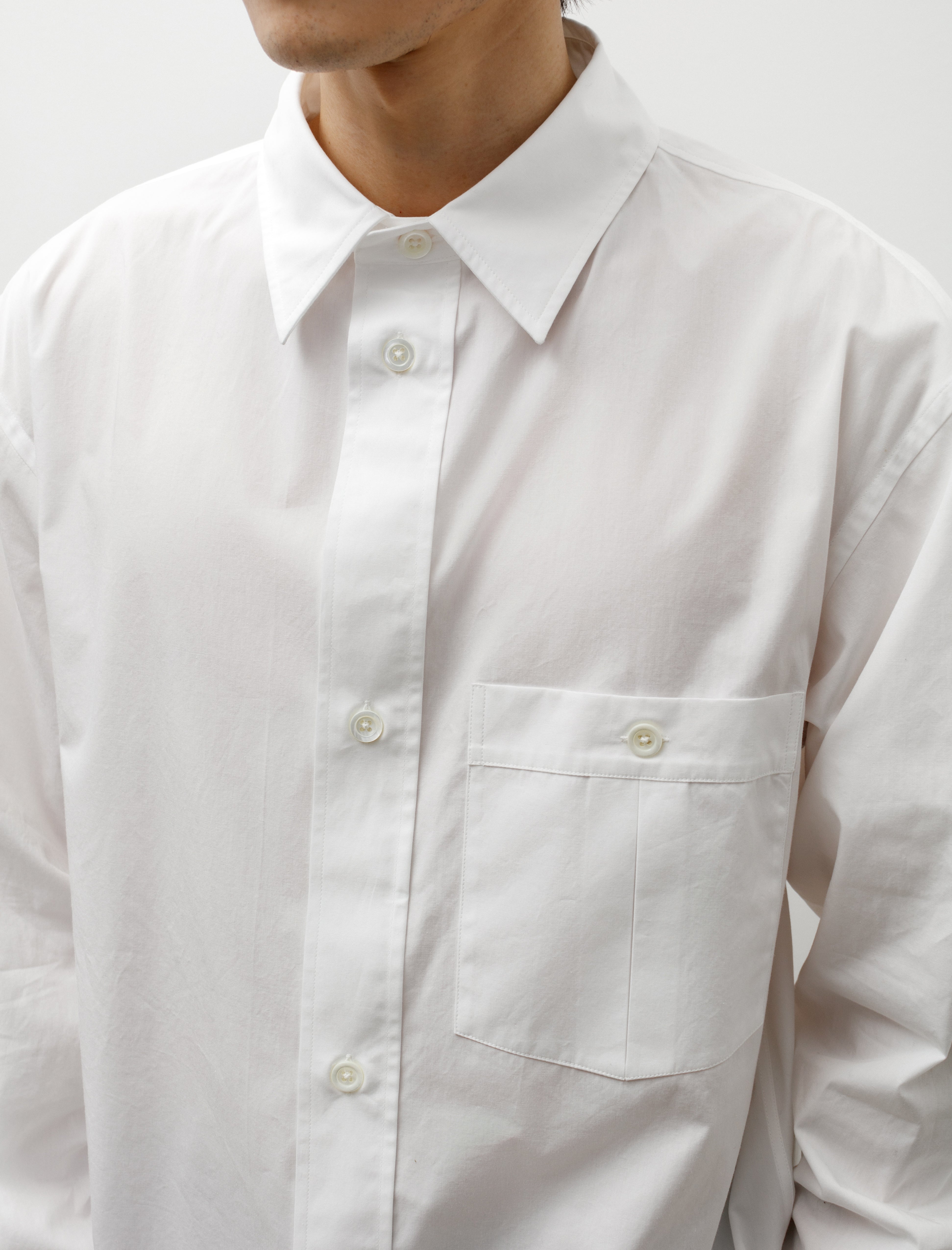 Margaret Howell Inverted Pocket Shirt Tumbled Cotton - Off White ...