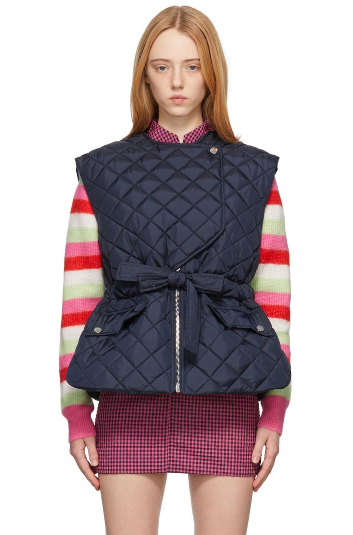 Ganni Recycled Ripstop Quilt Vest - Sky Captain | Garmentory