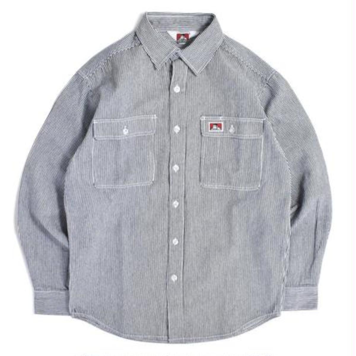 Ben Davis Cotton Work Shirt - Hickory | Garmentory