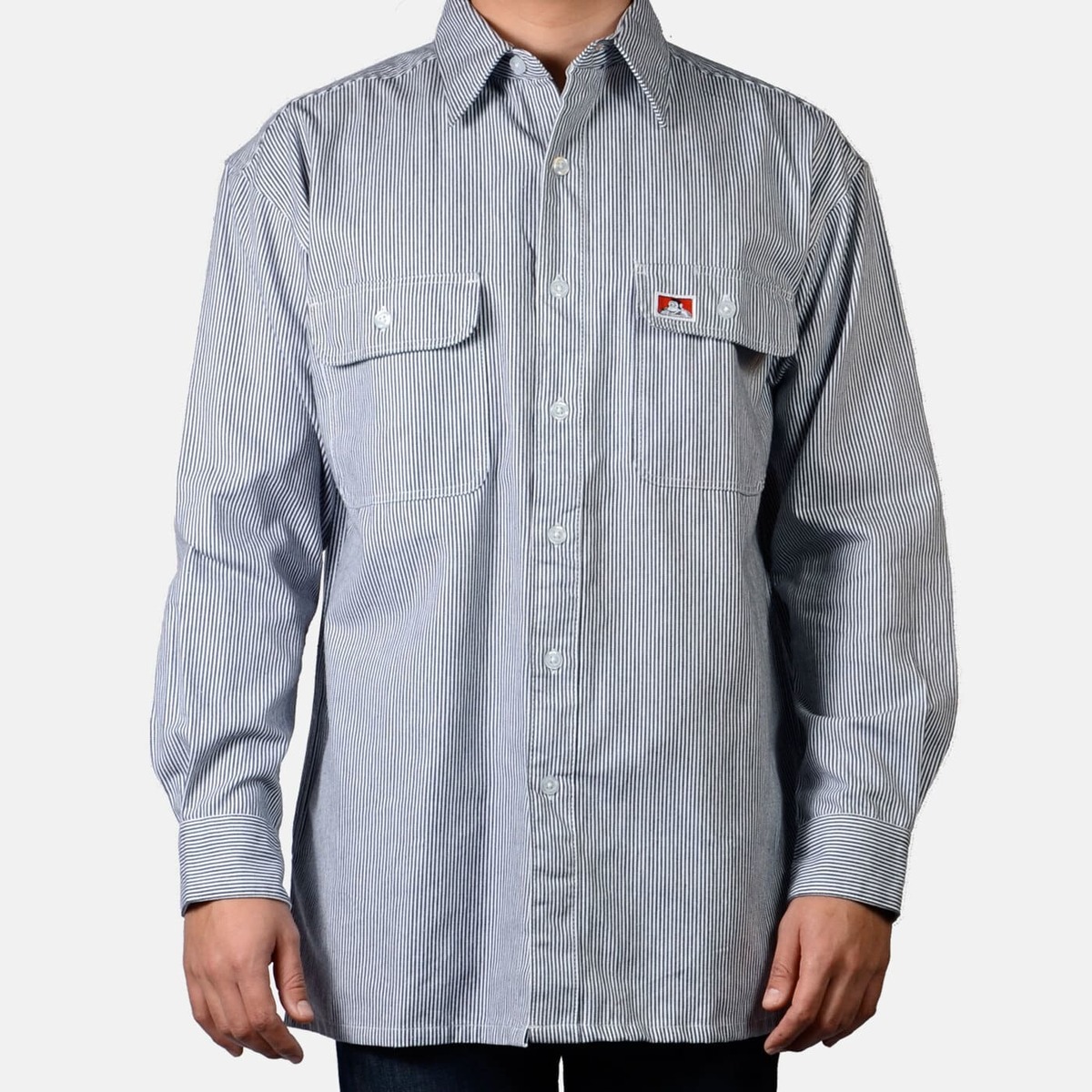 Ben Davis Cotton Work Shirt - Hickory | Garmentory