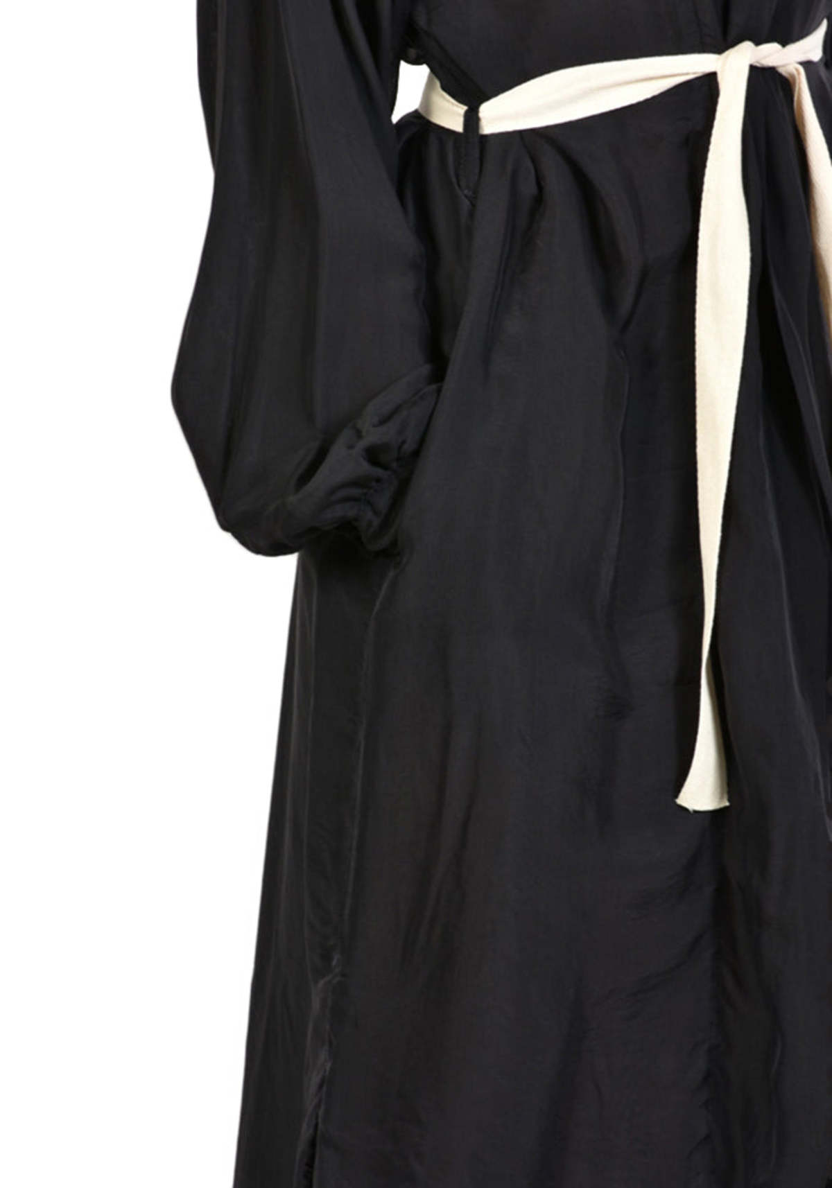 Sanctamuerte Tie Waist Robe - BLACK | Garmentory