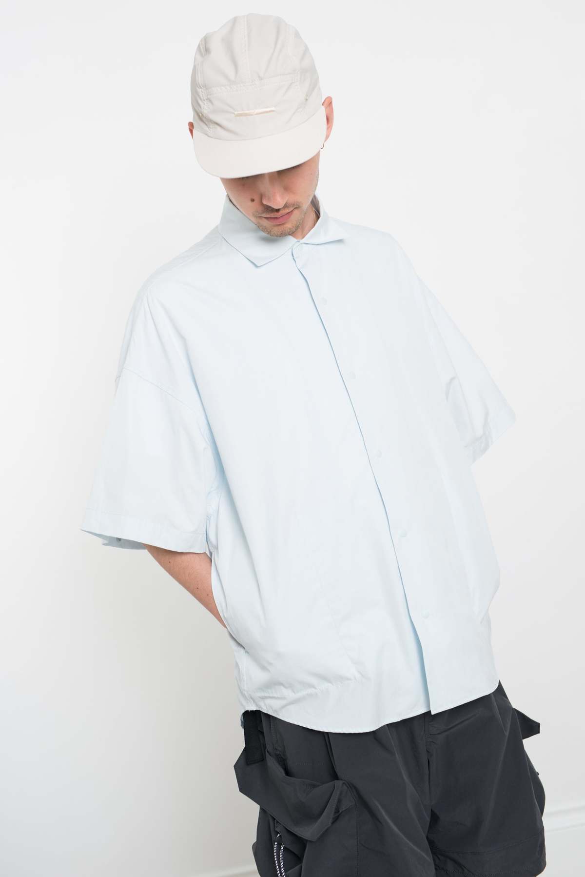 Meanswhile Trinity Cloth Snap Shirt - Ice Blue | Garmentory