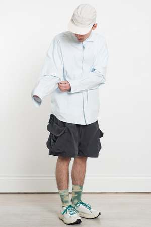 Meanswhile Trinity Cloth Snap Shirt - Ice Blue | Garmentory