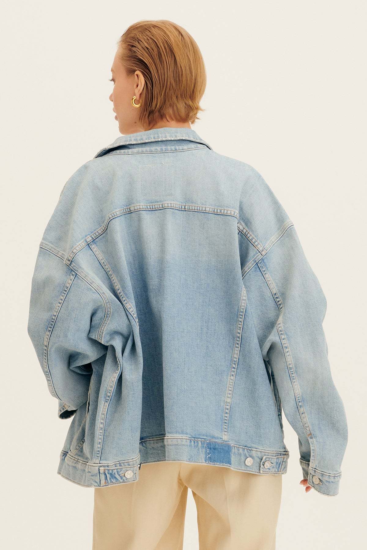 Mother Denim The Drop It Drifter Jacket - Light Denim | Garmentory