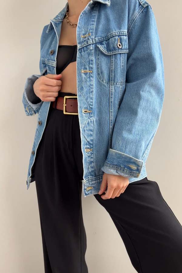 Vintage Denim Jacket - Faded Medium Wash | Garmentory