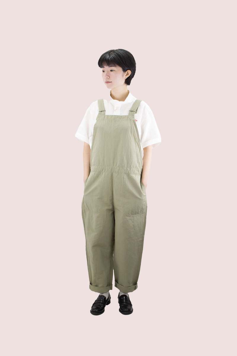 Danton Cotton Linen Salopette Overall - Olive | Garmentory