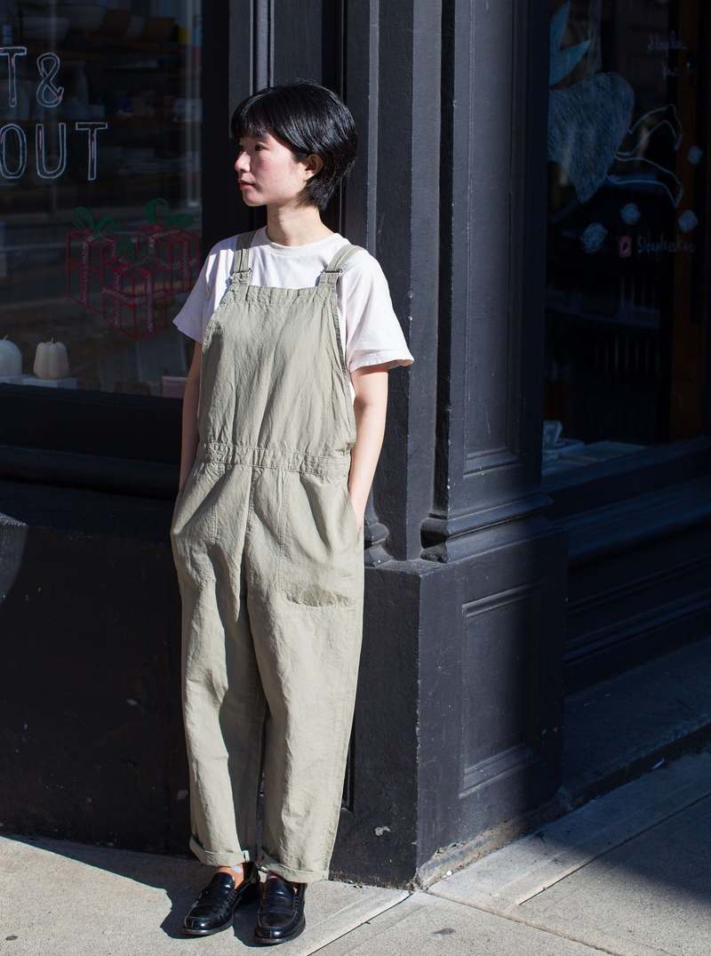 Danton Cotton Linen Salopette Overall - Olive | Garmentory