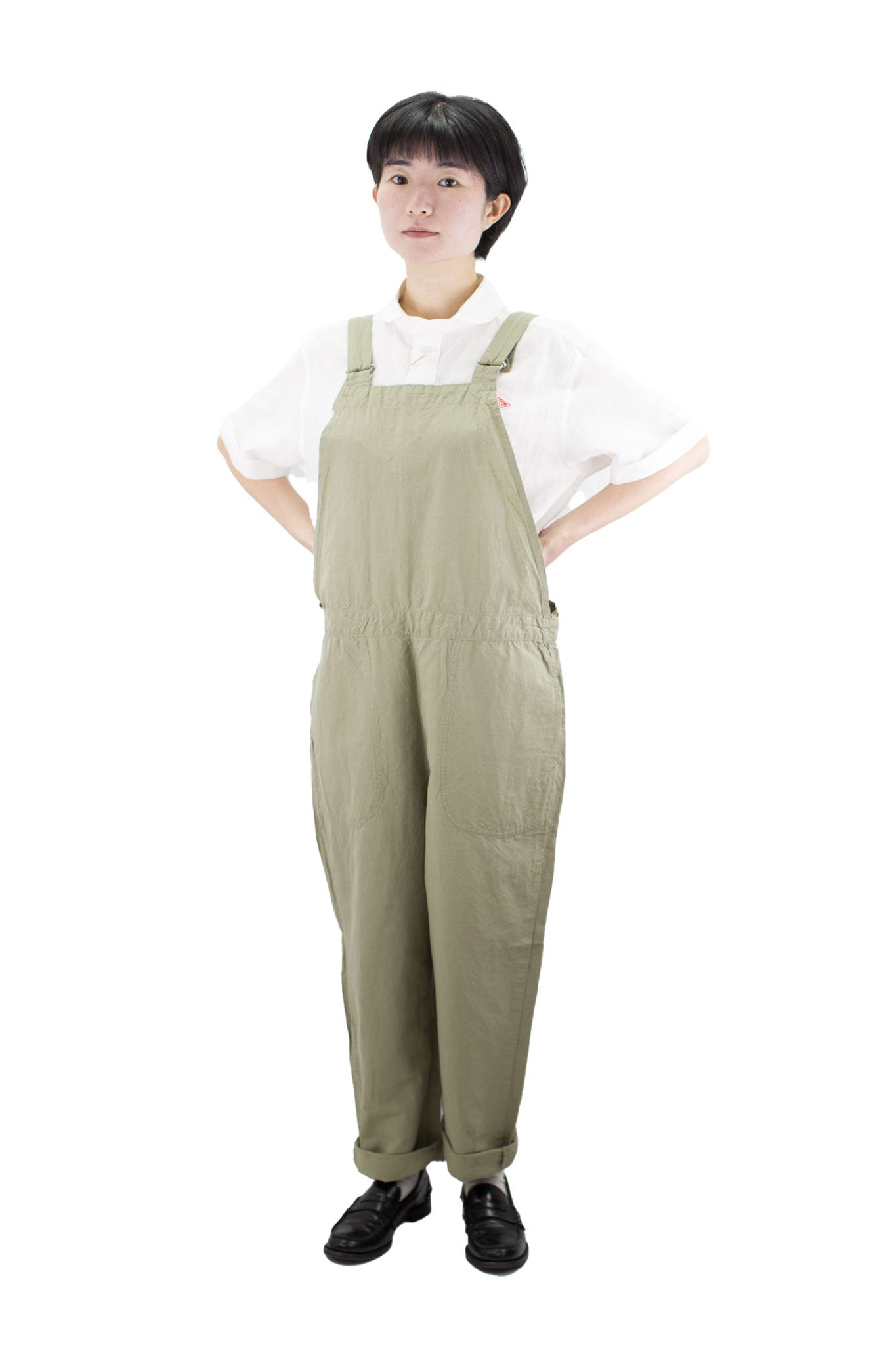Danton Cotton Linen Salopette Overall - Olive | Garmentory