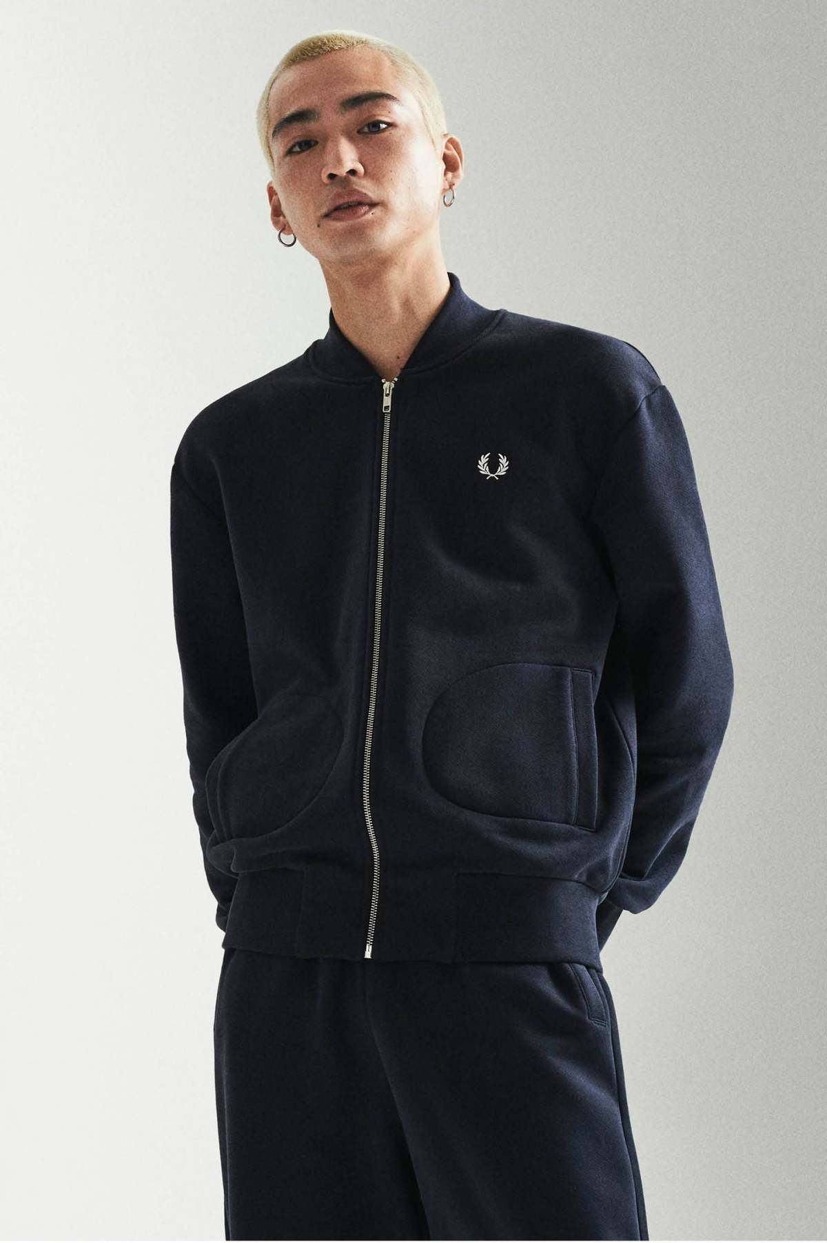 Fred Perry Reissues Loopack Bomber Neck Track Jacket - Navy | Garmentory