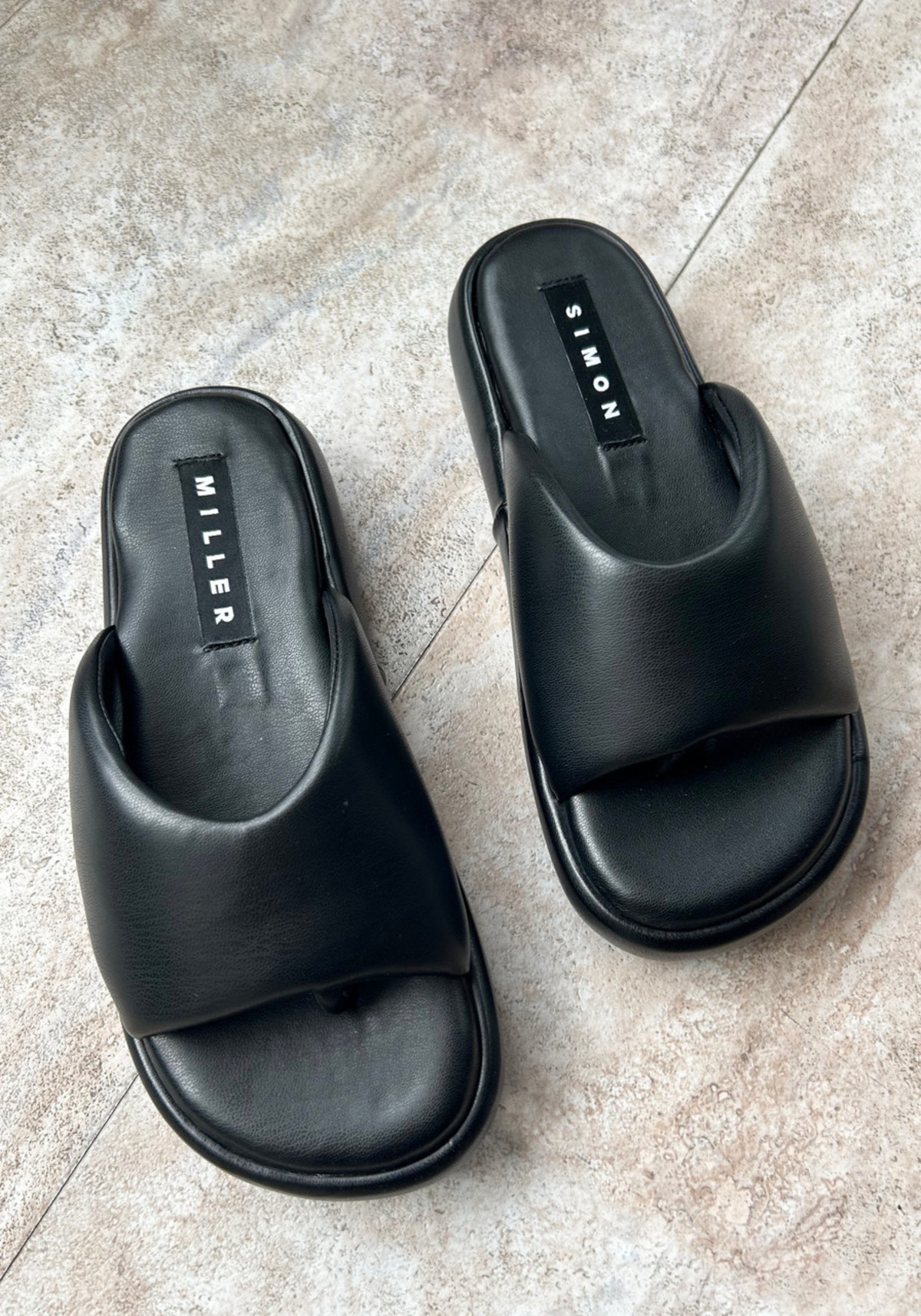 Simon Miller Vegan Leather Taffy Slide - Black | Garmentory