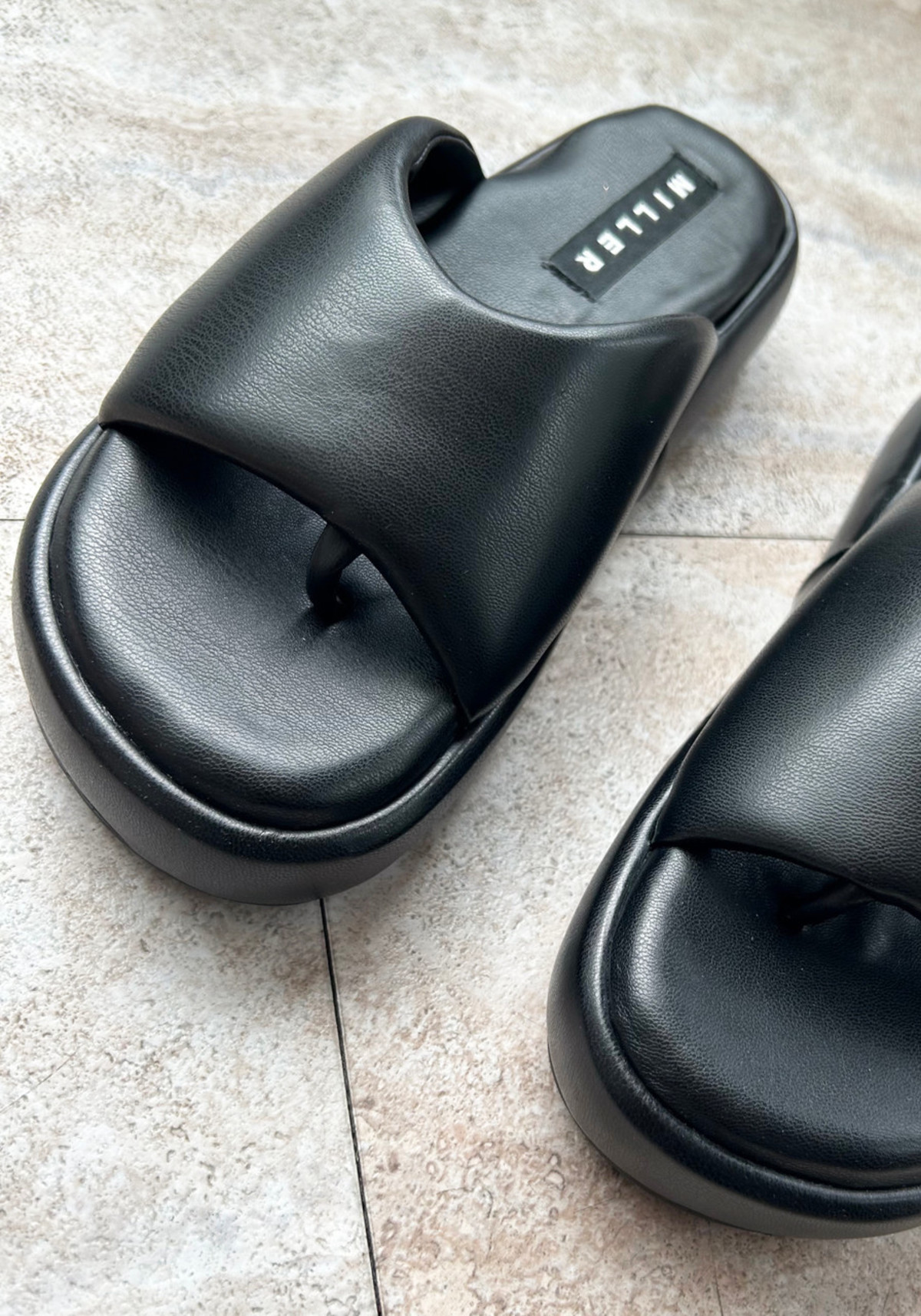 Simon Miller Vegan Leather Taffy Slide - Black | Garmentory
