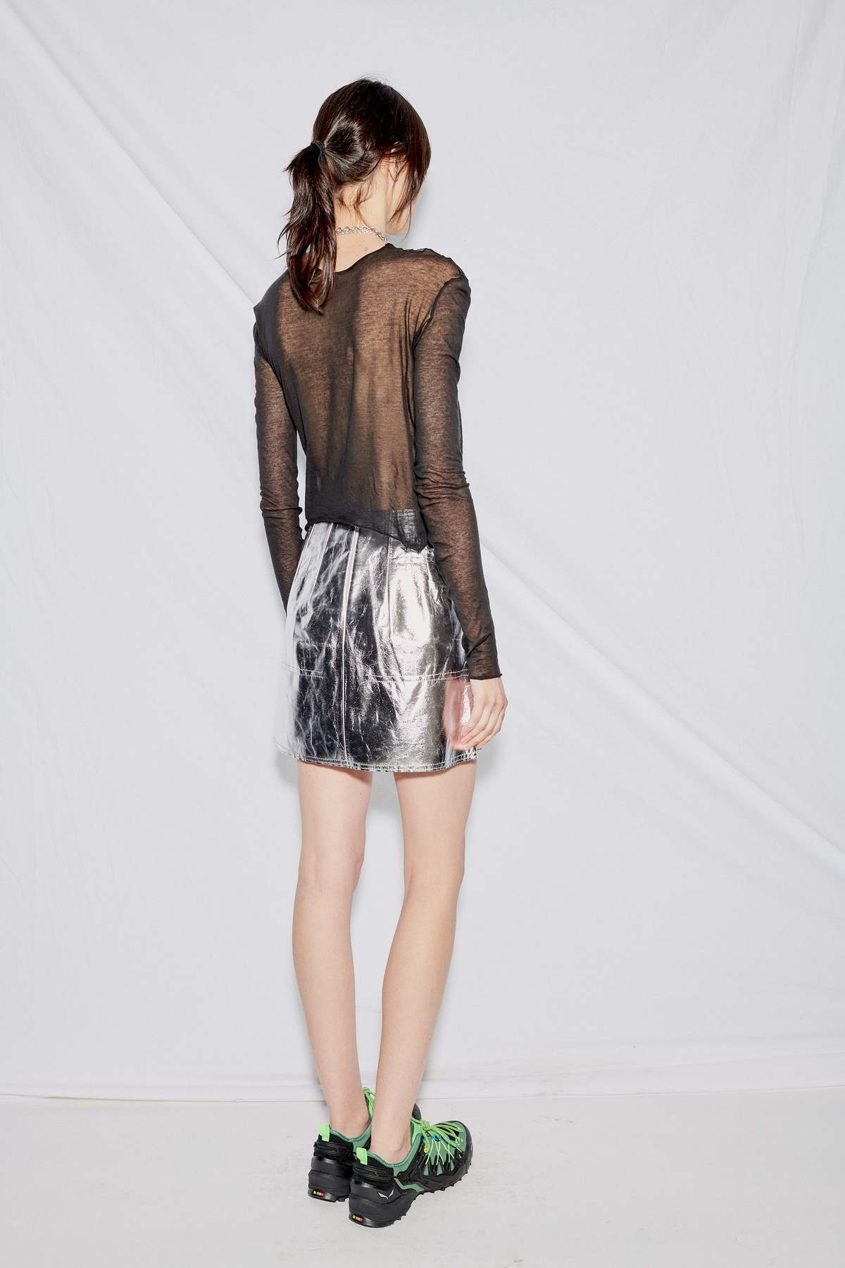 Gabriela Coll Garments Jersey Sheer Long Sleeve - Black | Garmentory