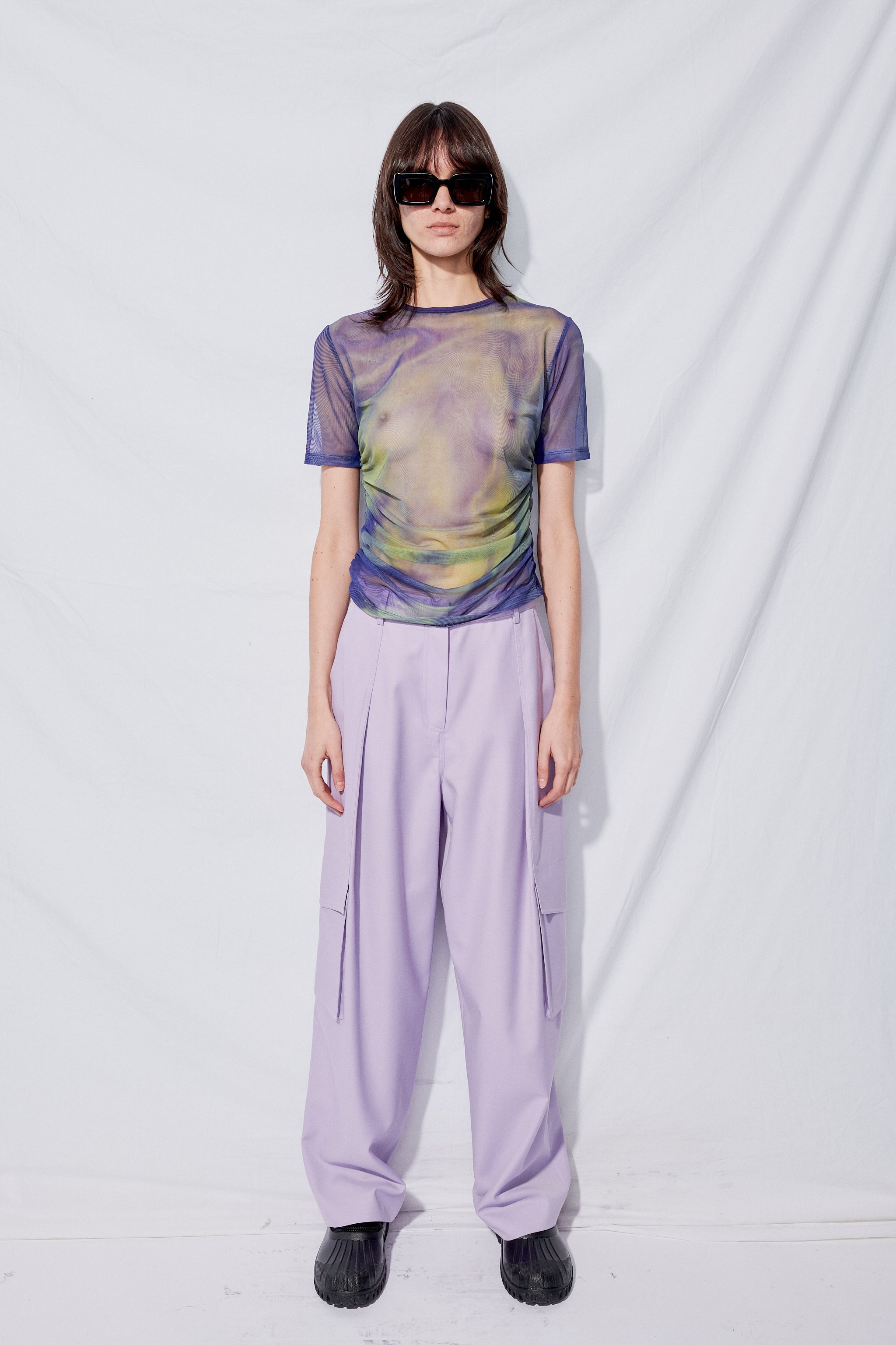 DRAE Mesh Shirt - Blue Glitch Print | Garmentory