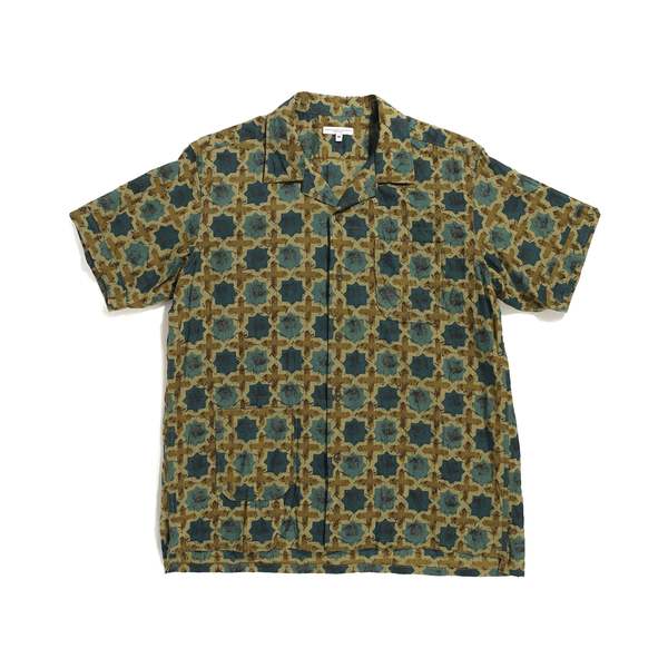 Engineered Garments Cotton Camp Shirt - Olive Cross Batik | Garmentory
