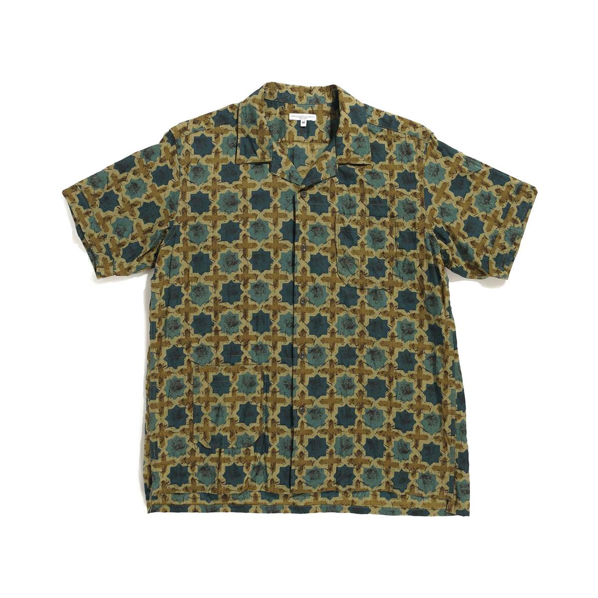 Engineered Garments Cotton Camp Shirt - Olive Cross Batik | Garmentory