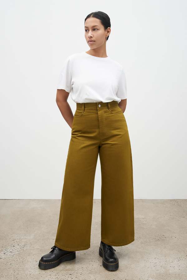 Kowtow Sailor Jeans - Chartreuse Denim | Garmentory