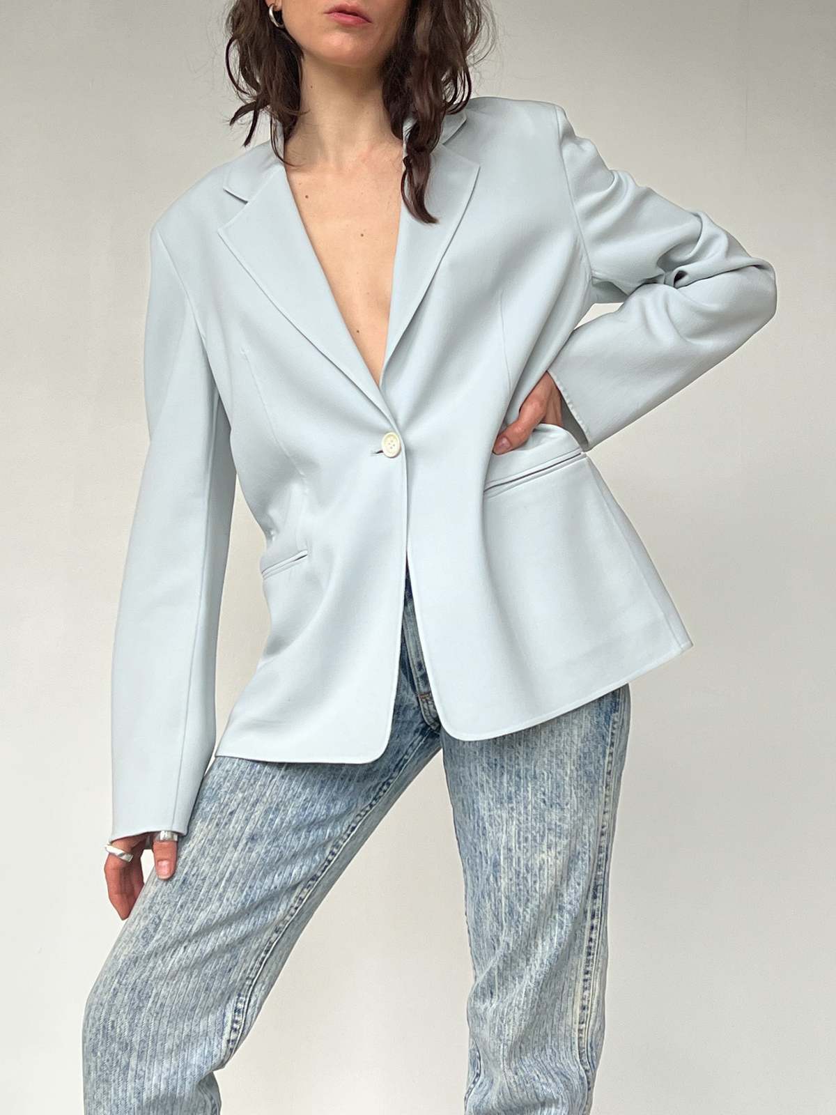 Vintage Celine Blazer - Baby Blue | Garmentory